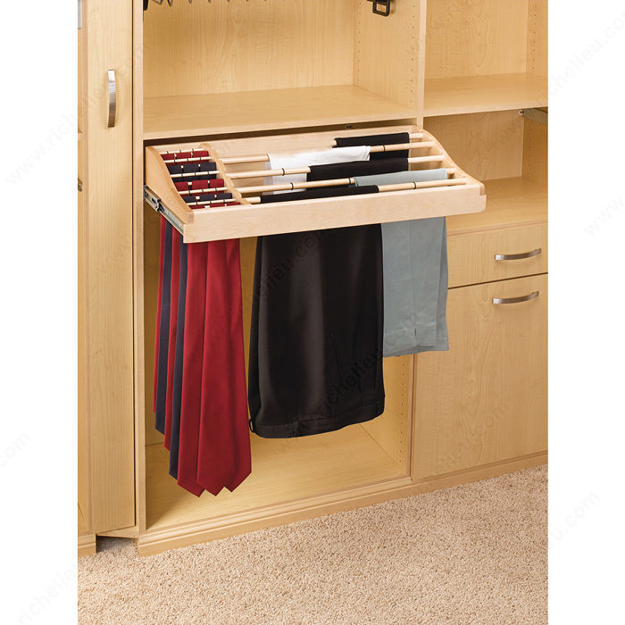 Sliding Pant and Tie Rack in Wood – Craft Supply