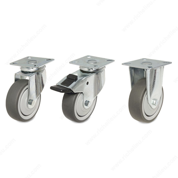 Gray Thermoplastic Rubber Casters for General Use – Craft Supply