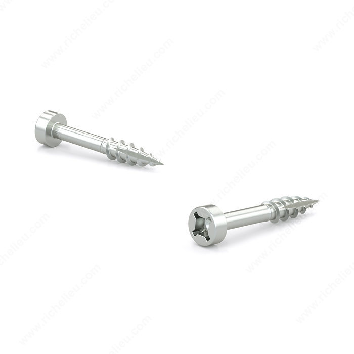 Zinc-Plated Wood Screw, Fillister Head, Quadrex Drive, Coarse Thread ...