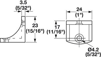 Hafele Angle Bracket, Plastic – Craft Supply