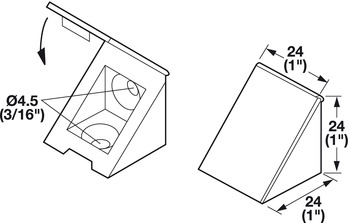 Hafele Angle Bracket, with Attached Cover Cap, Plastic – Craft Supply