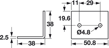 Hafele Angle Bracket, Steel, 13 ga. – Craft Supply