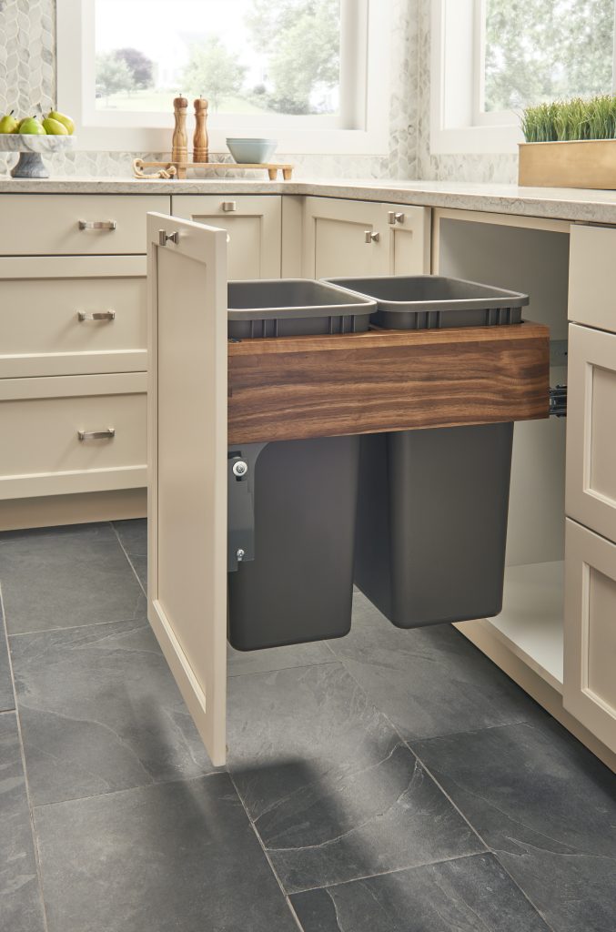 Rev-A-Shelf Single Side Mounted Pull-Out Recycling Center in Metallic ...