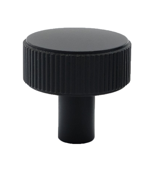 Hapny Ribbed Cabinet Knob – Matte Black – Craft Supply