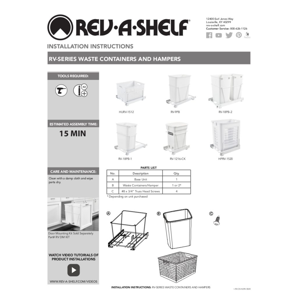 Rev-A-Shelf Pullout Wire Bottom Mount Hamper – Craft Supply