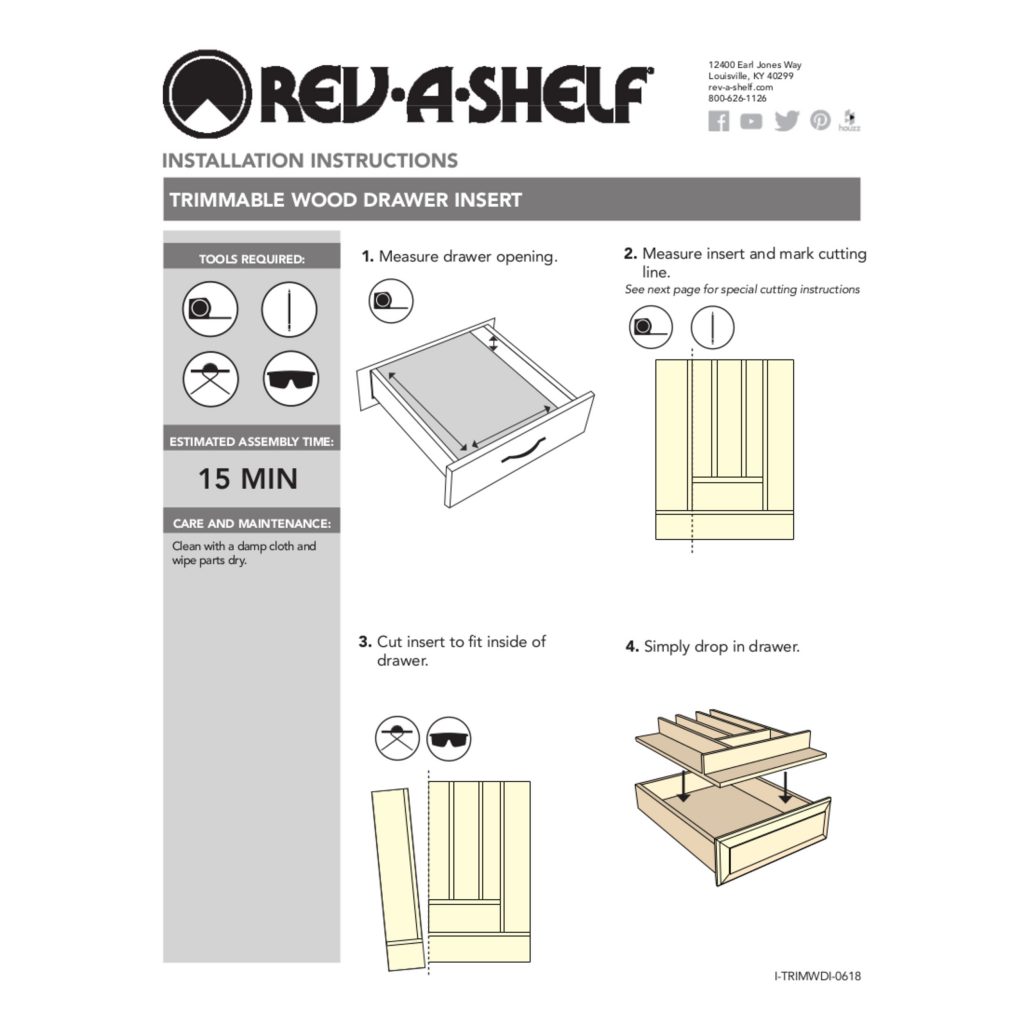 Rev-A-Shelf Wood Divider for Drawer Organisers – Craft Supply