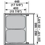 Hafele Hailo 45 & 60 Full Extension Pull Out Laundry Hampers with Soft ...