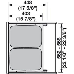 Hafele Hailo 45 & 60 Full Extension Pull Out Laundry Hampers with Soft ...