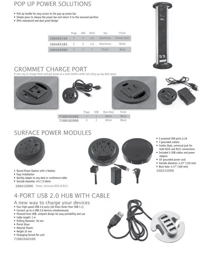 2-Plug Pop-Up Power Bar Vertical Retractable Powerdock – Craft Supply