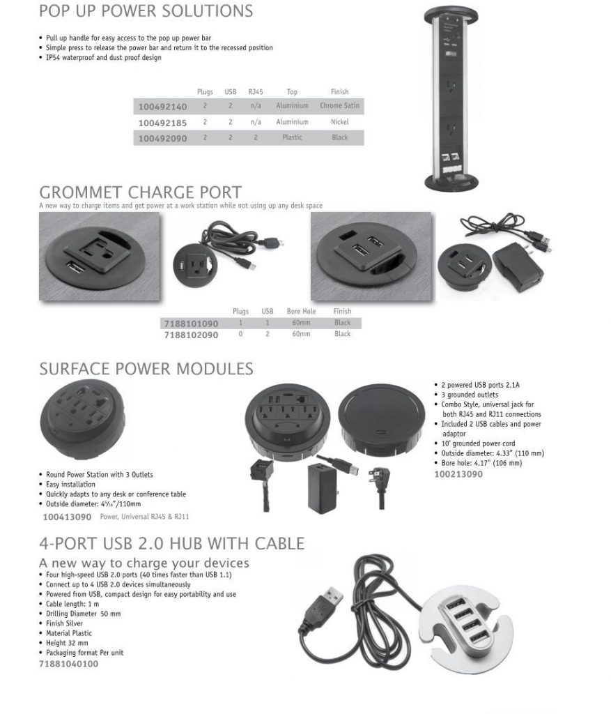 2-Plug Pop-Up Power Bar Vertical Retractable Powerdock – Craft Supply